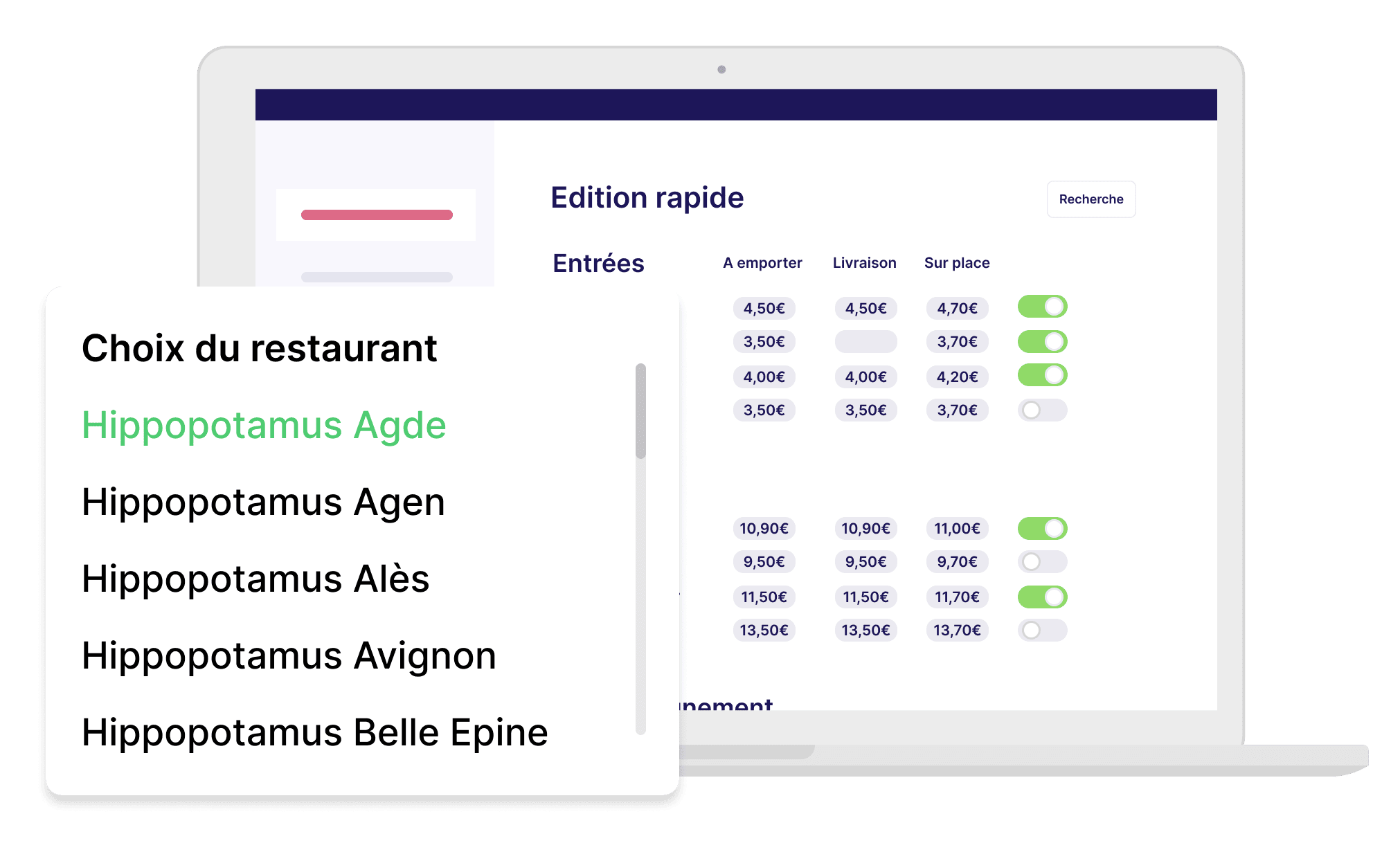 Créez le menu de votre restaurant en ligne | Clickeat